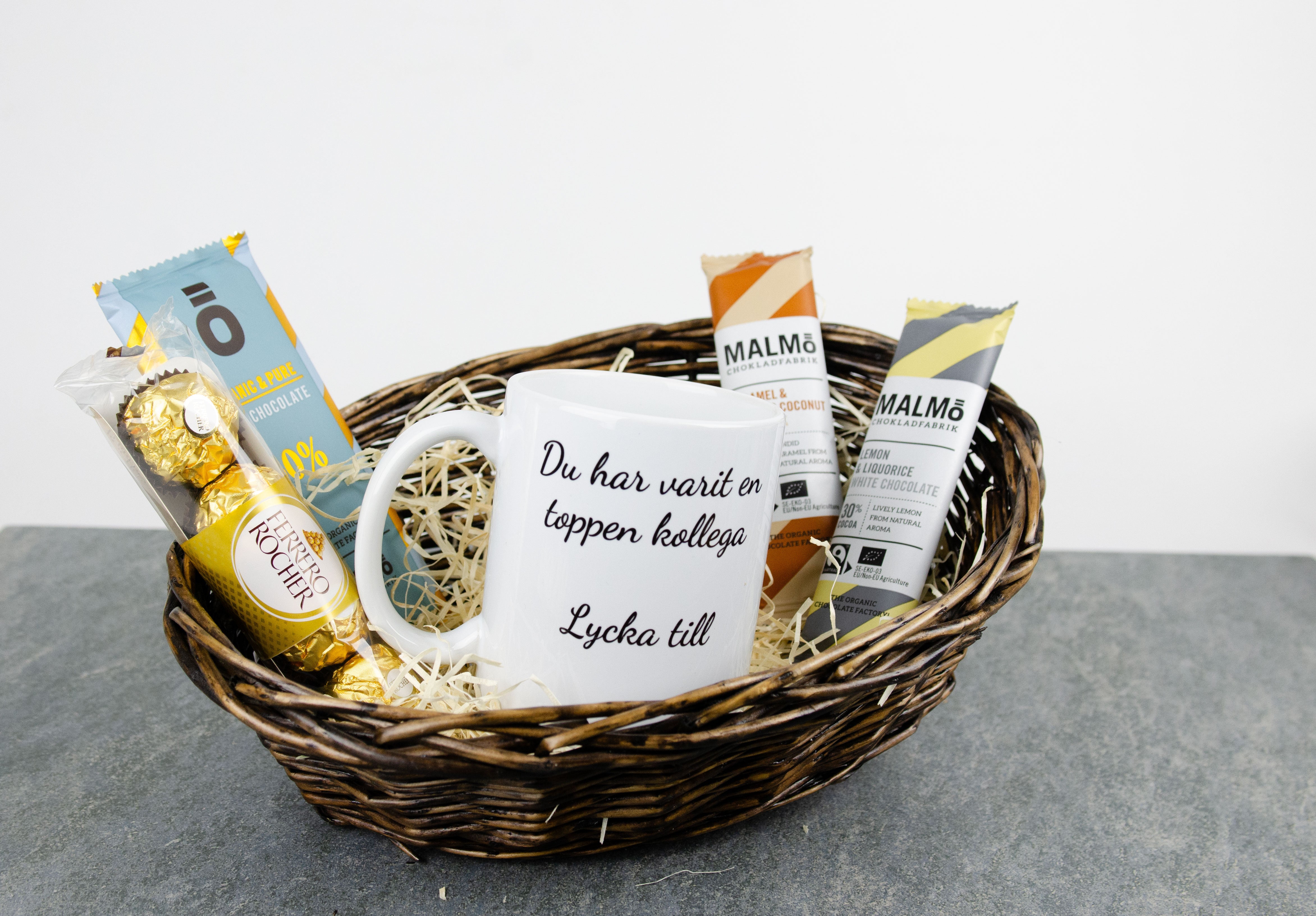 Presentkorg "Du har varit en toppen kollega, lycka till " - Avtackning